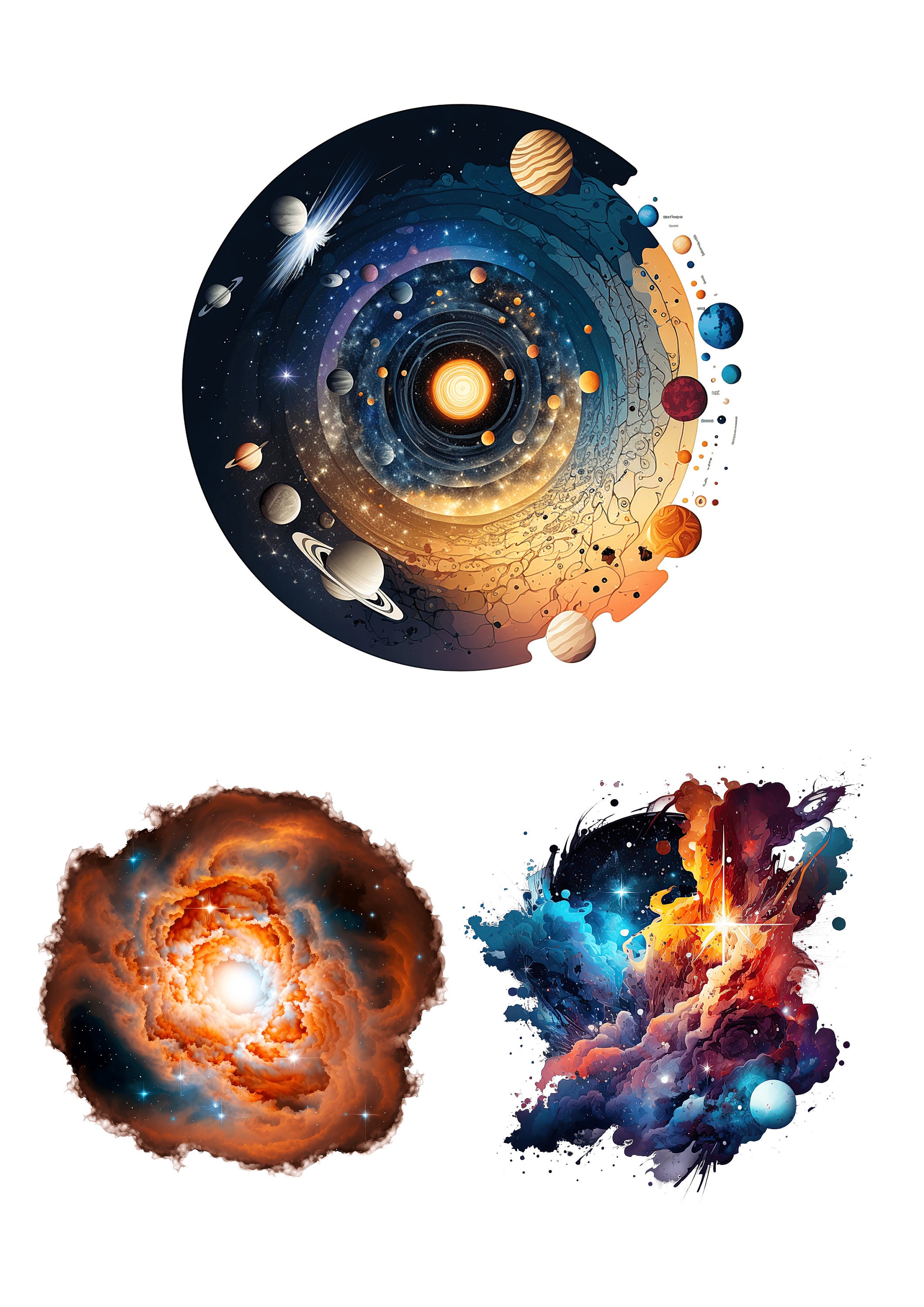 Outer Space Graphics Planets Galactic Space Space Galaxy - Etsy