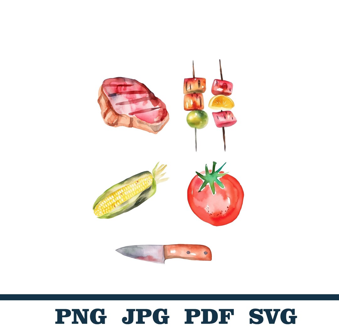 Grill Party Clipart BBQ Food Clipart BBQ Ribs Clipart BBQ - Etsy Hong Kong