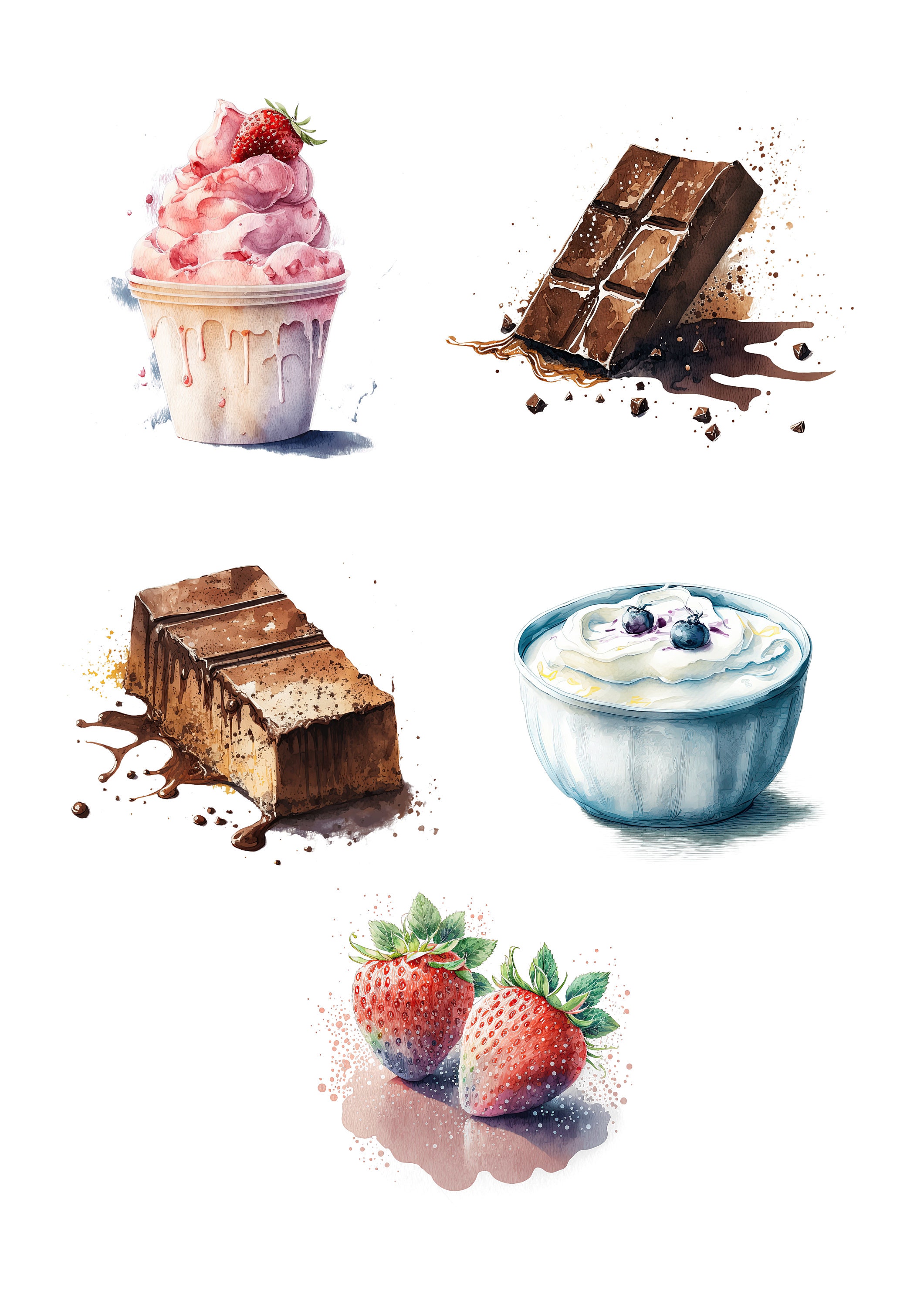 Watercolor Chocolate Sweets Clipart Bundle Candy Clipart - Etsy