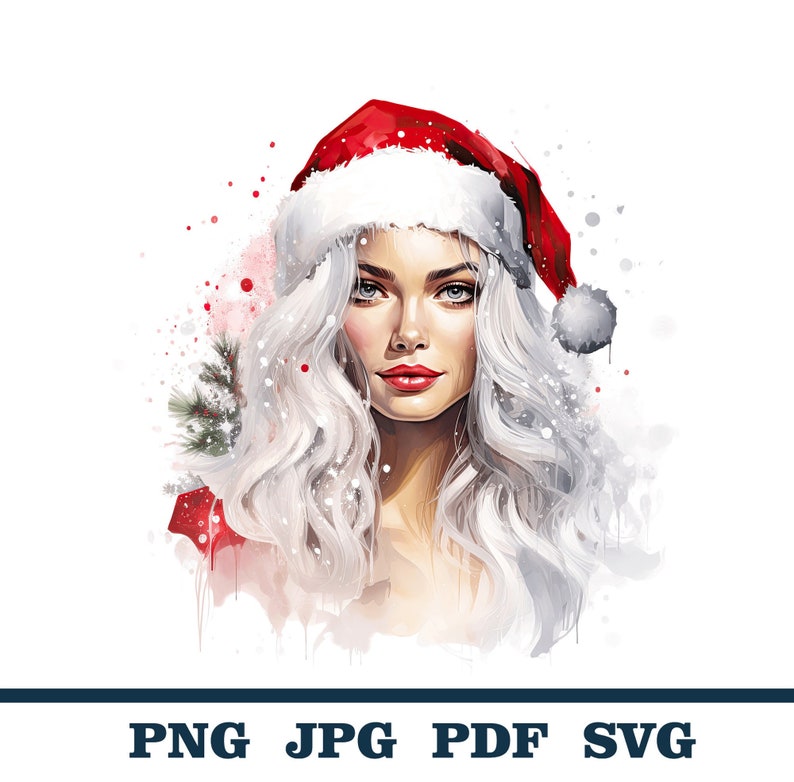 Christmas Girl in Santa Hat Christmas Sublimation Fashion - Etsy