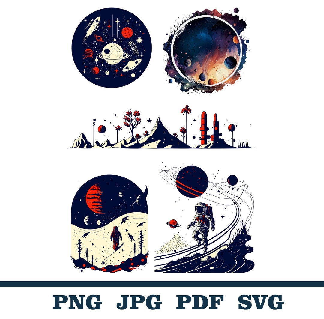 Galactic Space Space Galaxy Planets and Space Clipart - Etsy