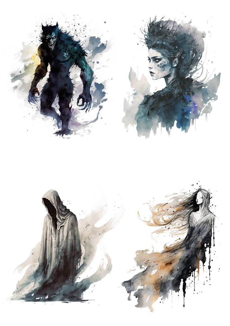 Wisp Clipart Female Ghost Spirits Supernatural Mythical Etsy