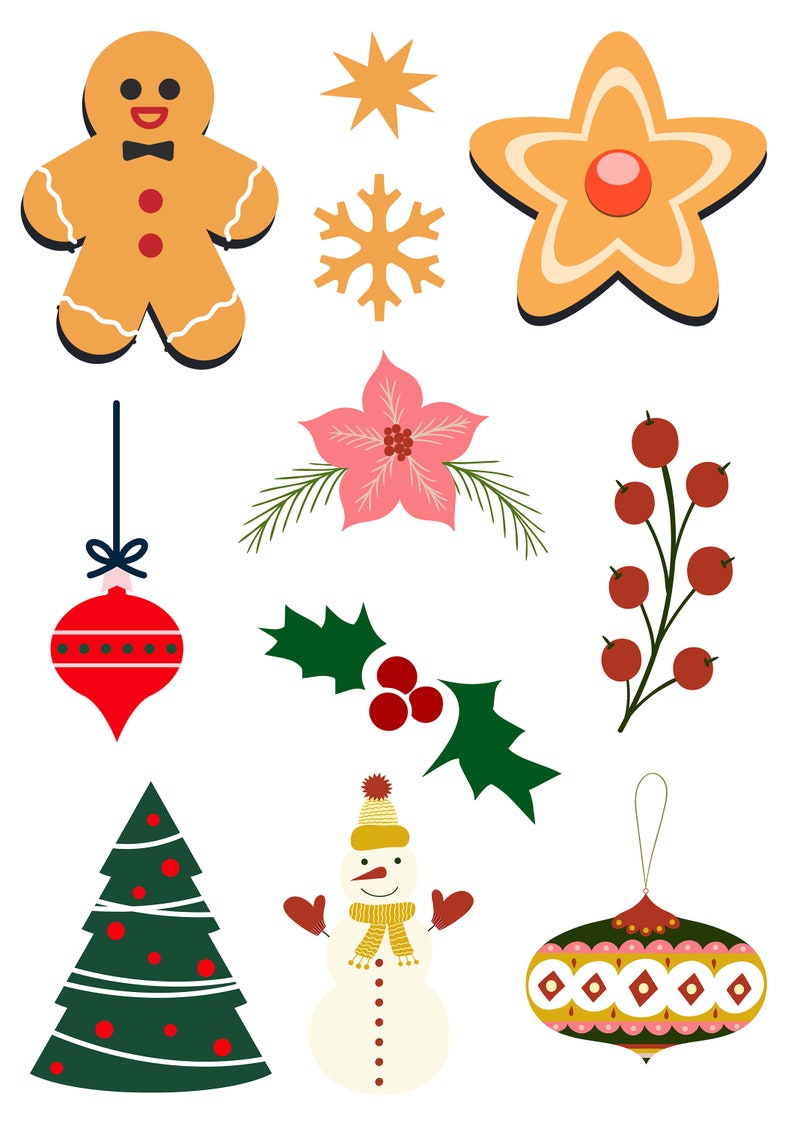 Christmas Clipart Holiday Clipart Cute Christmas Clip Art - Etsy