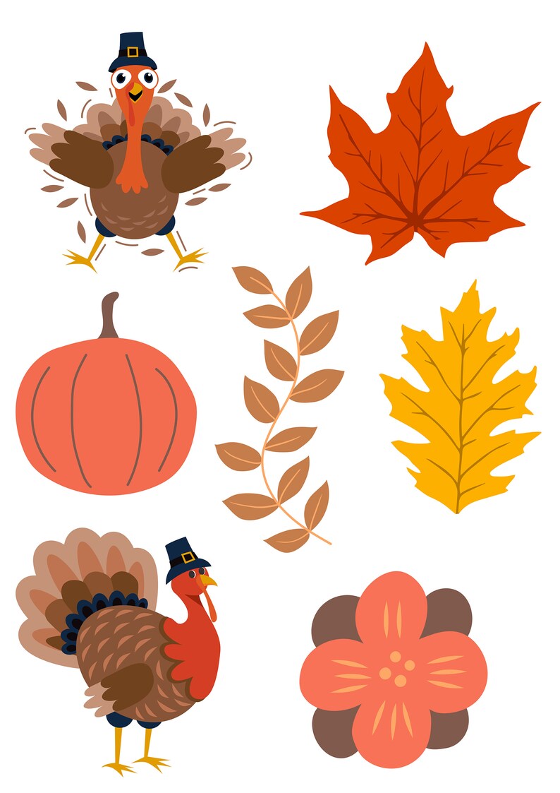 Thanksgiving Clipart, Autumn Clip Art, Holiday, Turkey, Pear Clipart ...