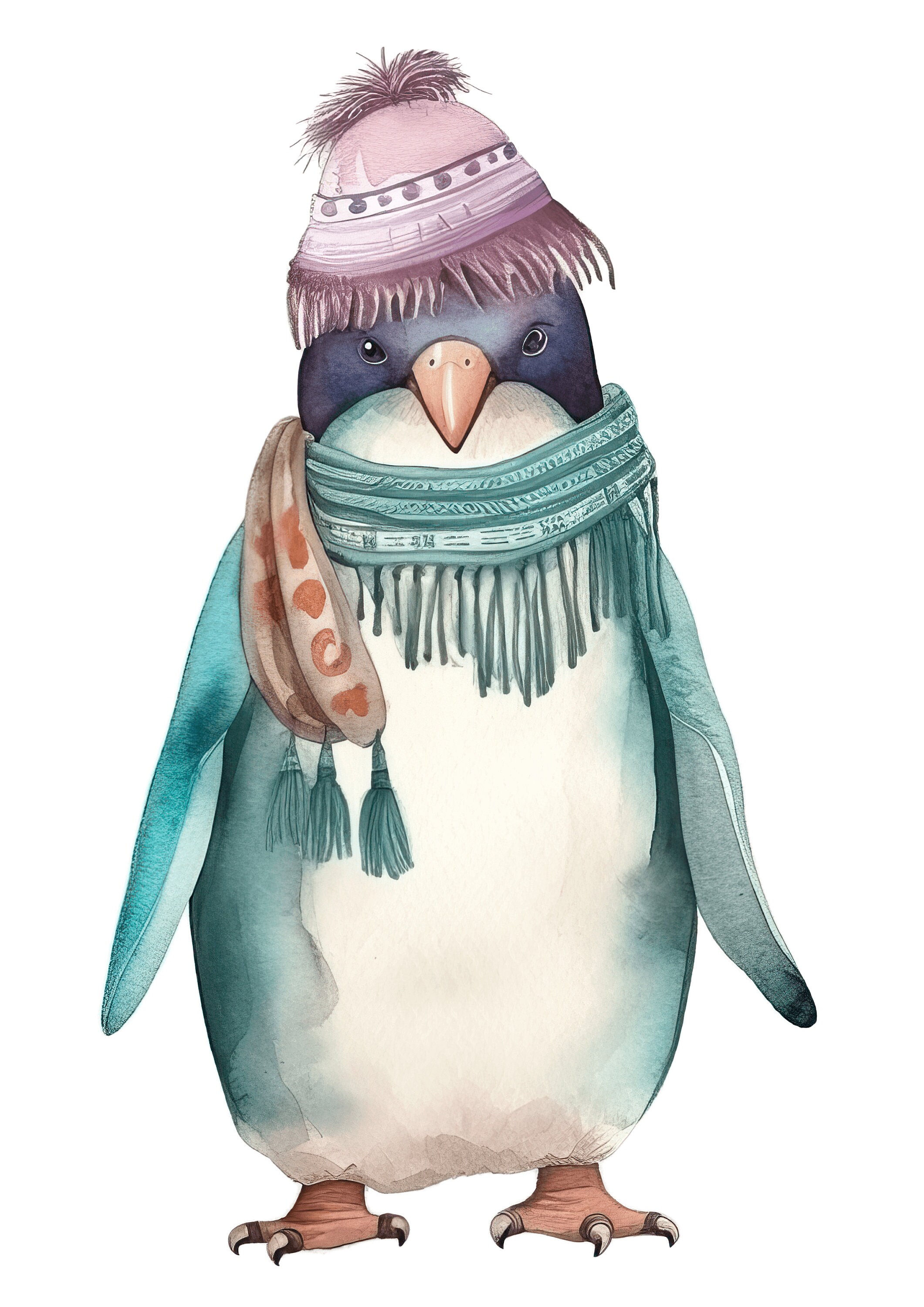 Penguin Clipart Watercolor Arctic Animals Clipart Cute - Etsy