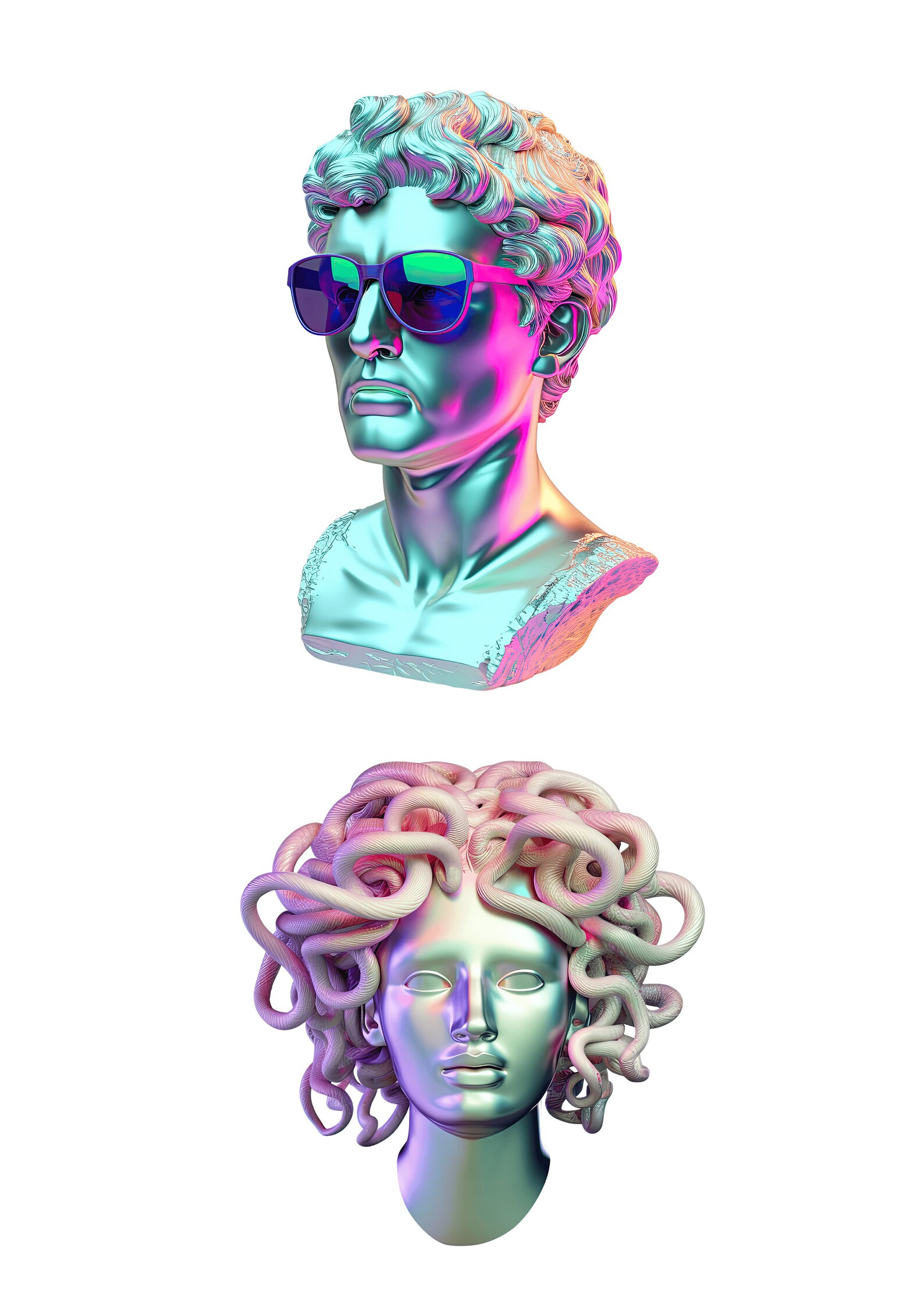 Neon Ancient Greek Sculpture Greece Medusa Gorgon Y2K - Etsy