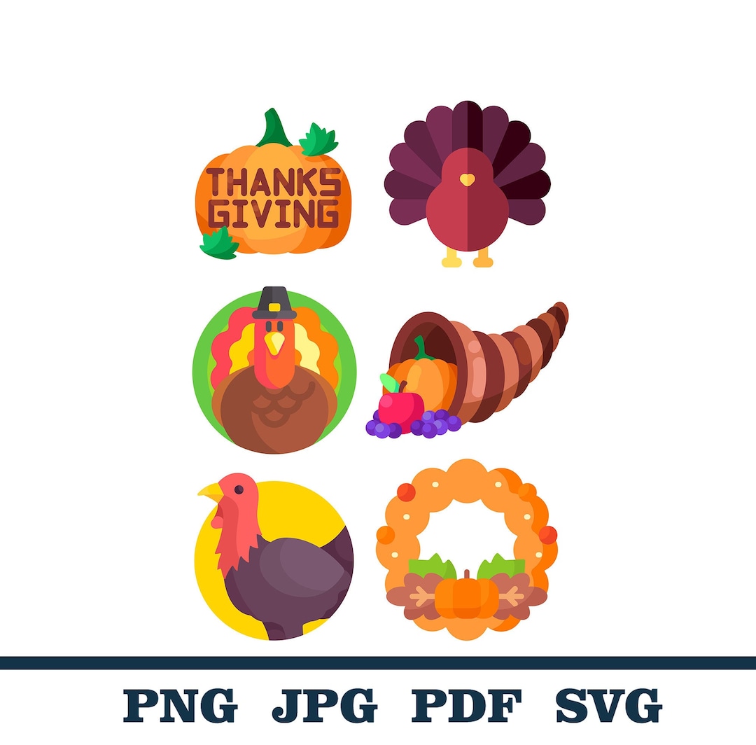 Tasty Seasonal Cuisine Fall Thanksgiving Food Clipart - Etsy