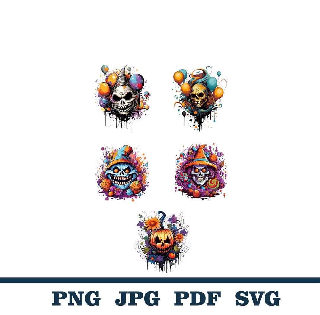 Spooky Halloween Ghost Clipart Halloween Spooky Ghosts - Etsy