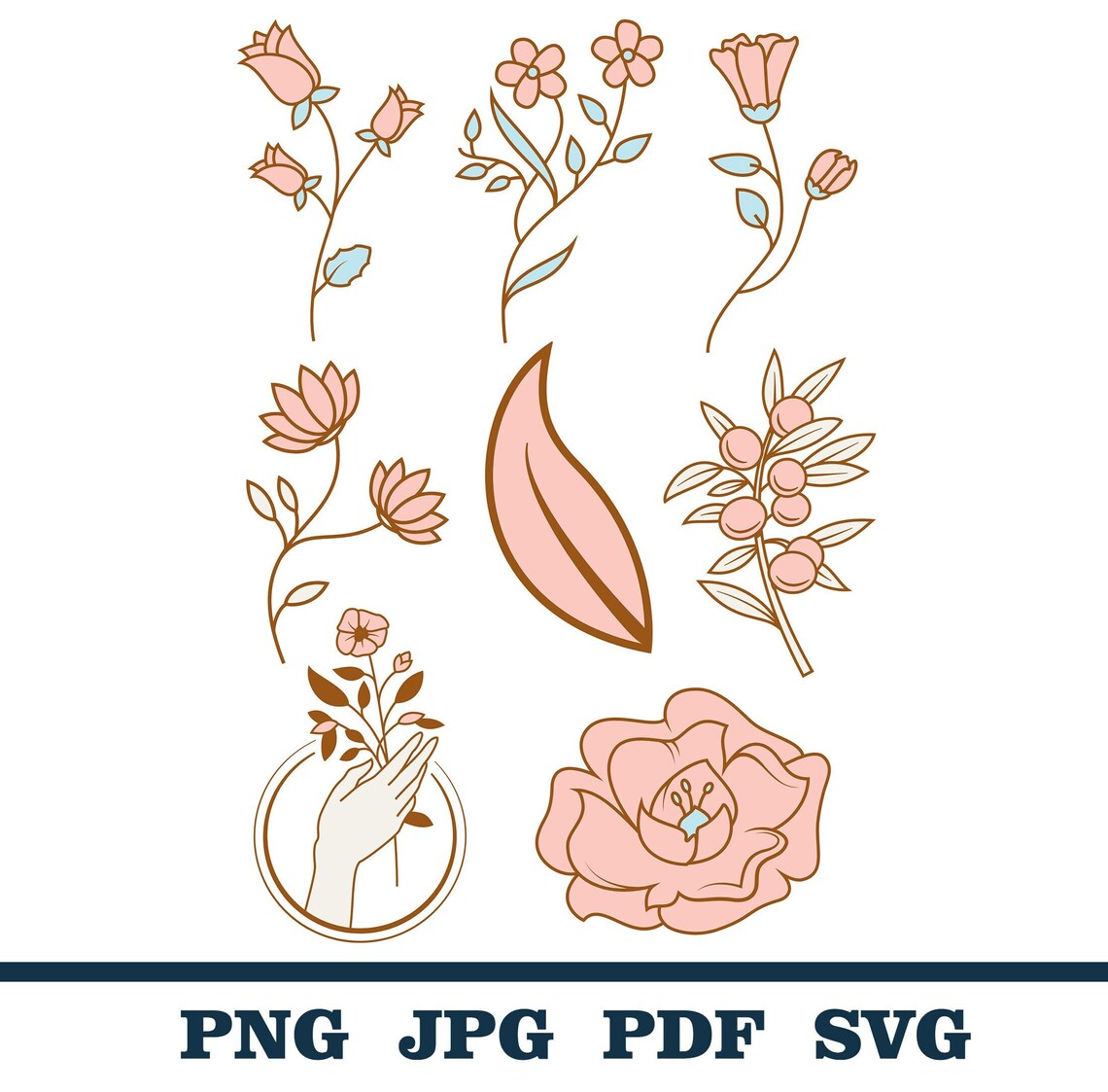 Flowers SVG File Colorful Flowers Cut File Flower Motifs - Etsy