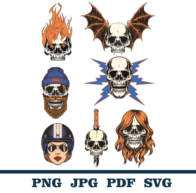 Style Skull PNG T-shirt Digital File Comic Character Skulls - Etsy