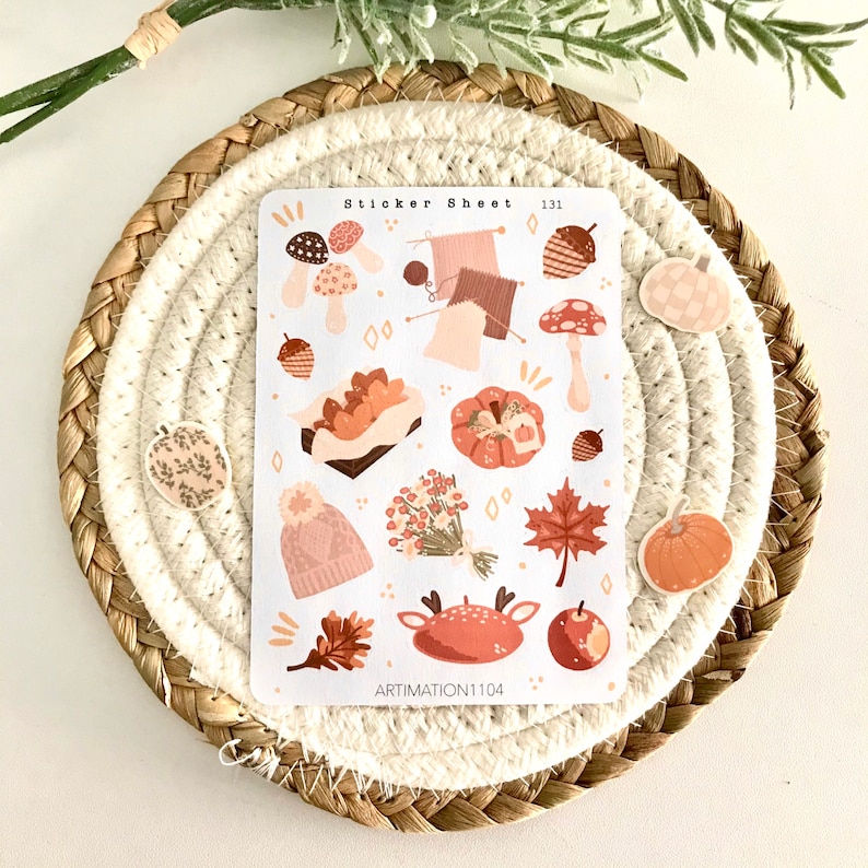 Fall Sticker Sheet BUNDLE of 8 Bullet Journal Sticker | Etsy