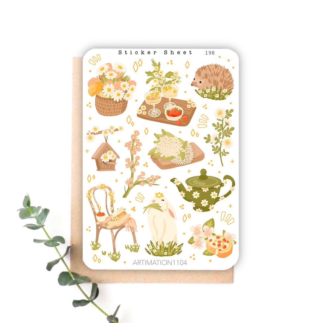 Sticker Sheet "green Meadows“ 198 | Bullet Journal, Scrapbook , Planner ...