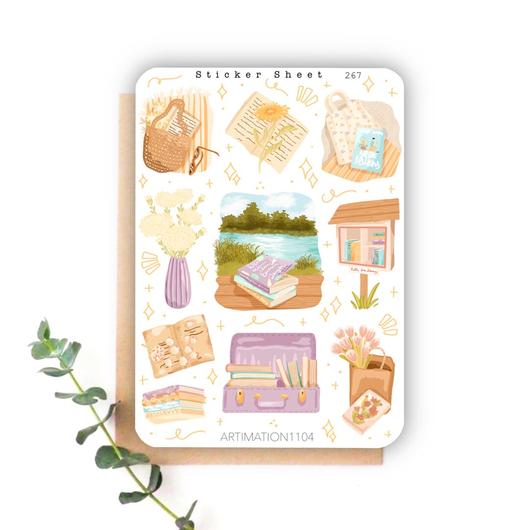 10 Pcs Sticker Sheet vacation Reads 267 Bullet Journal Sticker ...