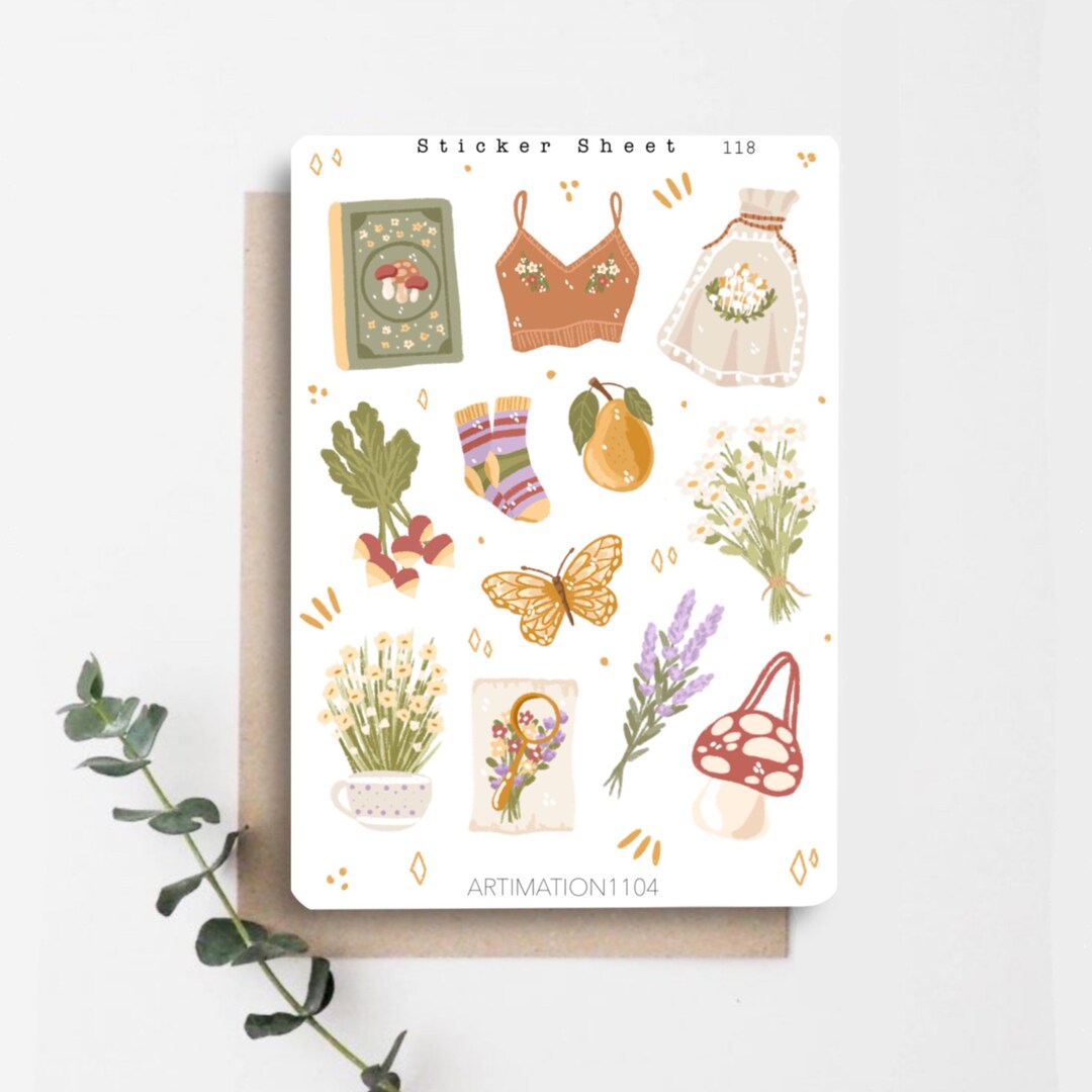 Sticker Sheet botany Morning 118 Bullet Journal, Scrapbook , Planner ...