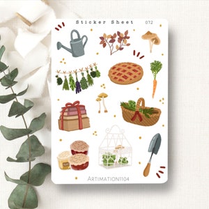 12 Pcs Sticker Sheet cottage Core Part 2 072 Bullet Journal Sticker ...