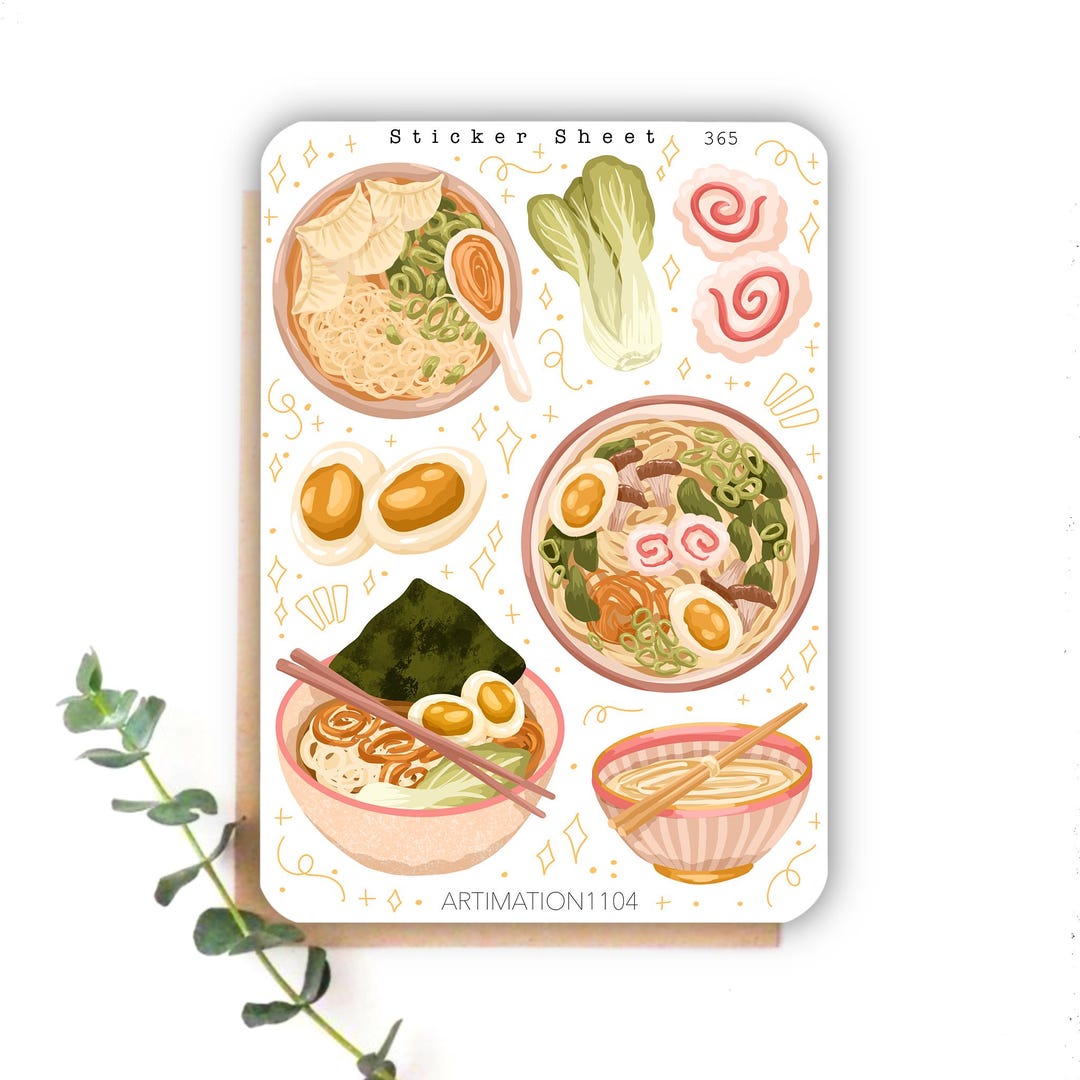 Sticker Sheet "ramen“ 365 | Bullet Journal, Scrapbook , Planner , Fall ...