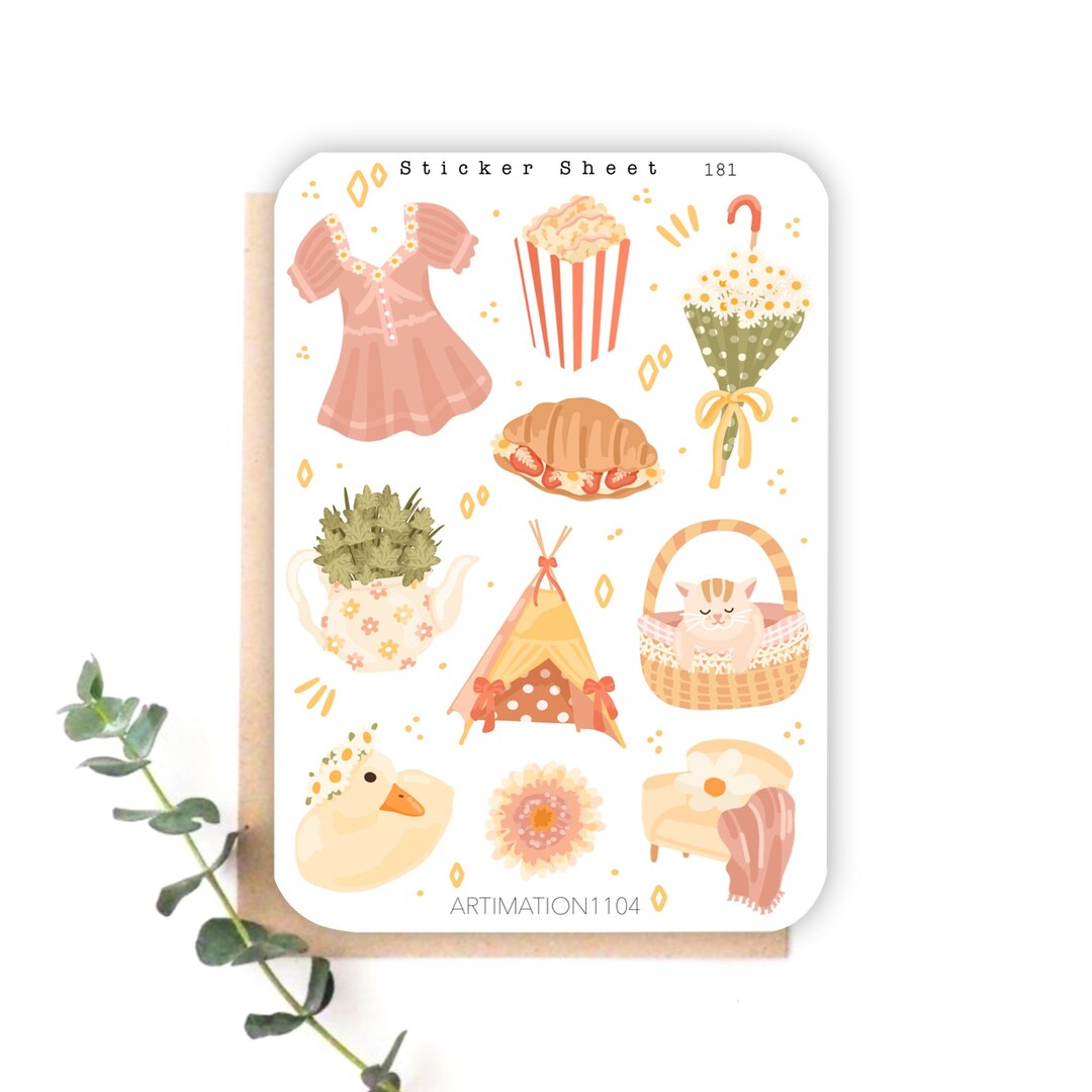 Sticker Sheet "june“ 181 | Bullet Journal, Scrapbook , Planner , Autumn ...