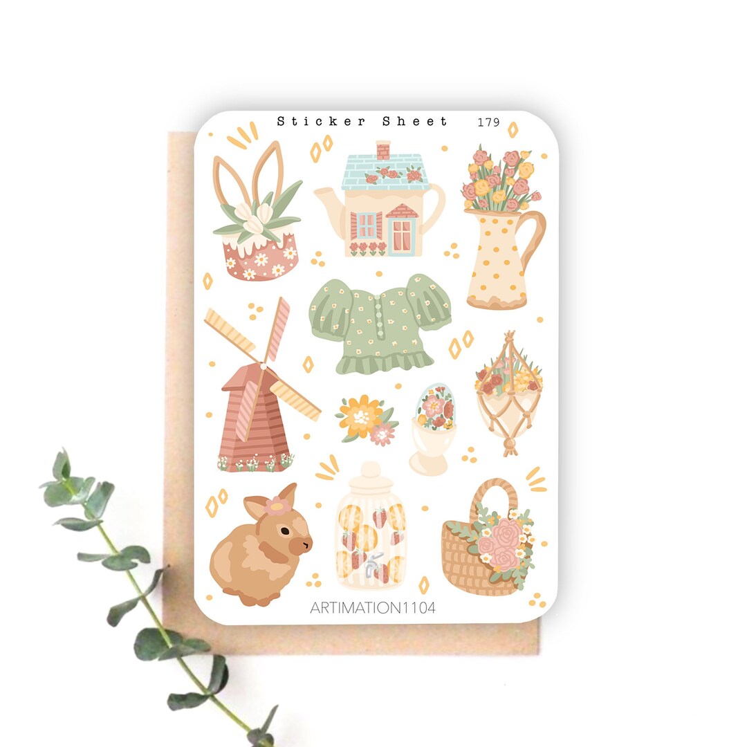 11 Pcs Sticker Sheet april 179 Bullet Journal Sticker, Scrapbook ...