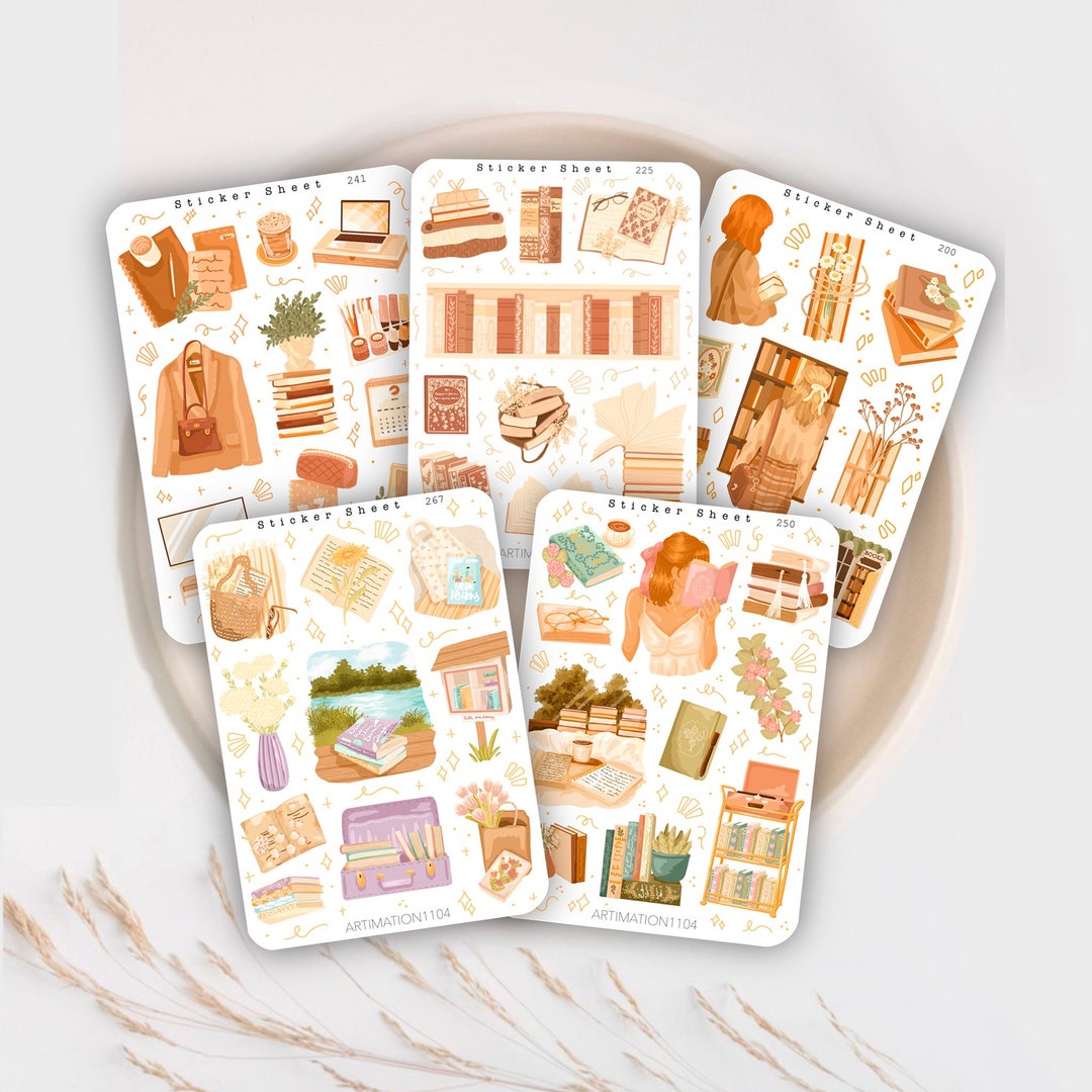 Reader Sticker Bundle of 5 Sticker Sheets Bullet Journal Sticker ...