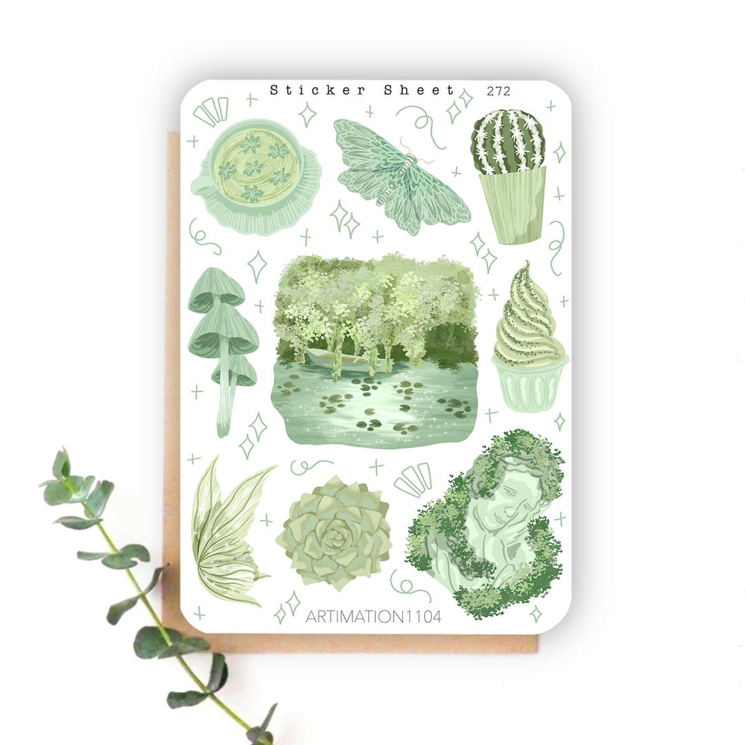 Sticker Sheet „emerald Magic“ 272 | Bullet Journal, Scrapbook , Planner ...