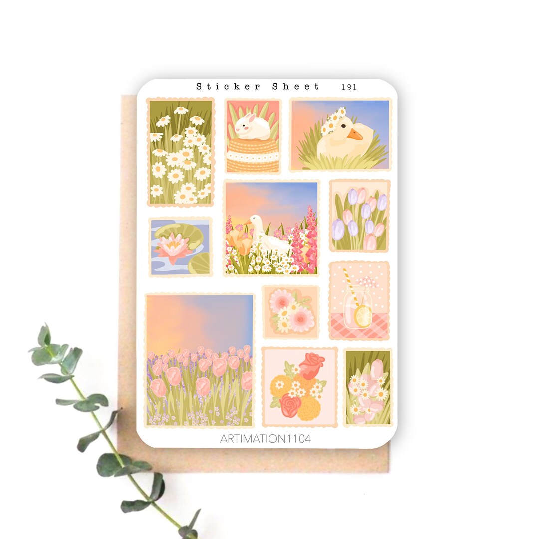 Sticker Sheet "spring Stamps“ 191 | Bullet Journal, Scrapbook , Planner ...