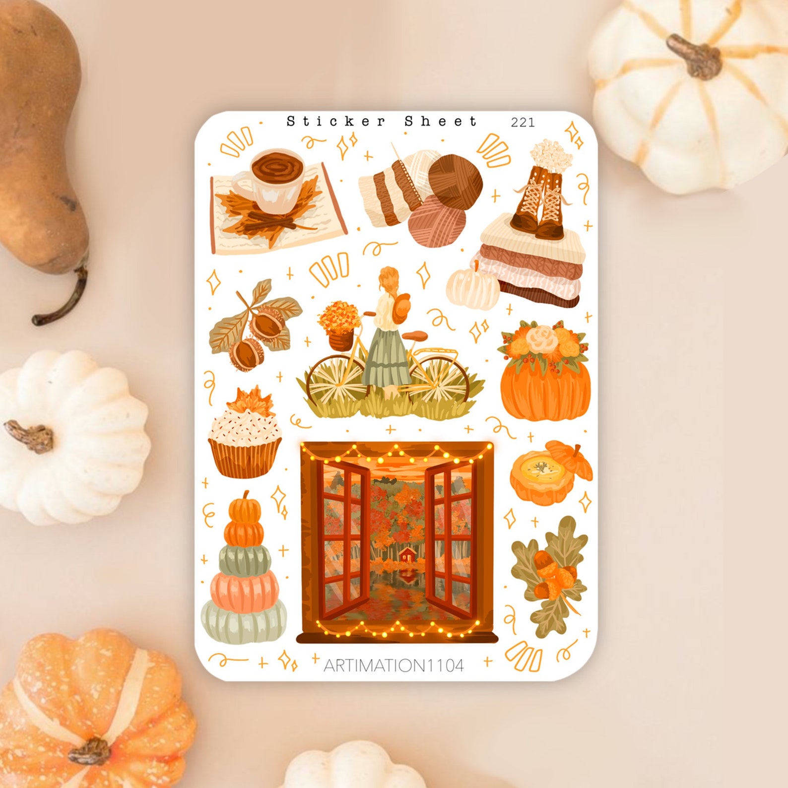 Autumn 2022 Bundle of 5 Sticker Sheets Bullet Journal - Etsy