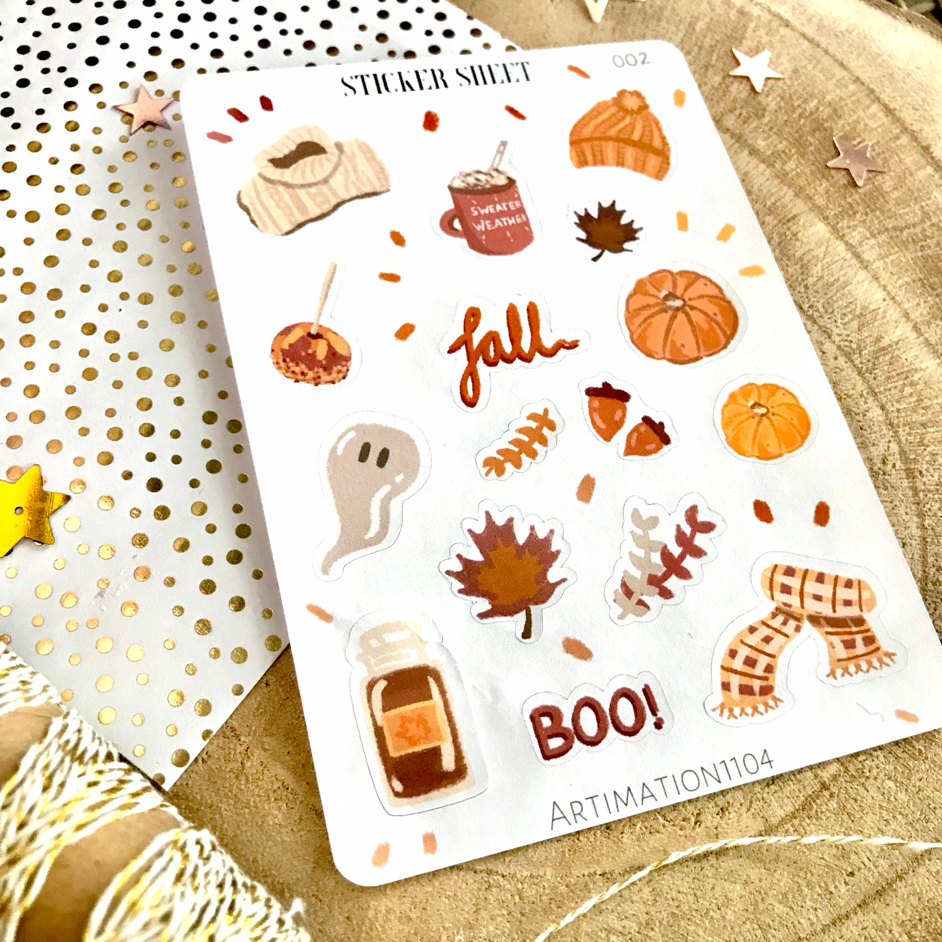 16 Stück StickerBogen Herbst 002 Bullet Journal | Etsy