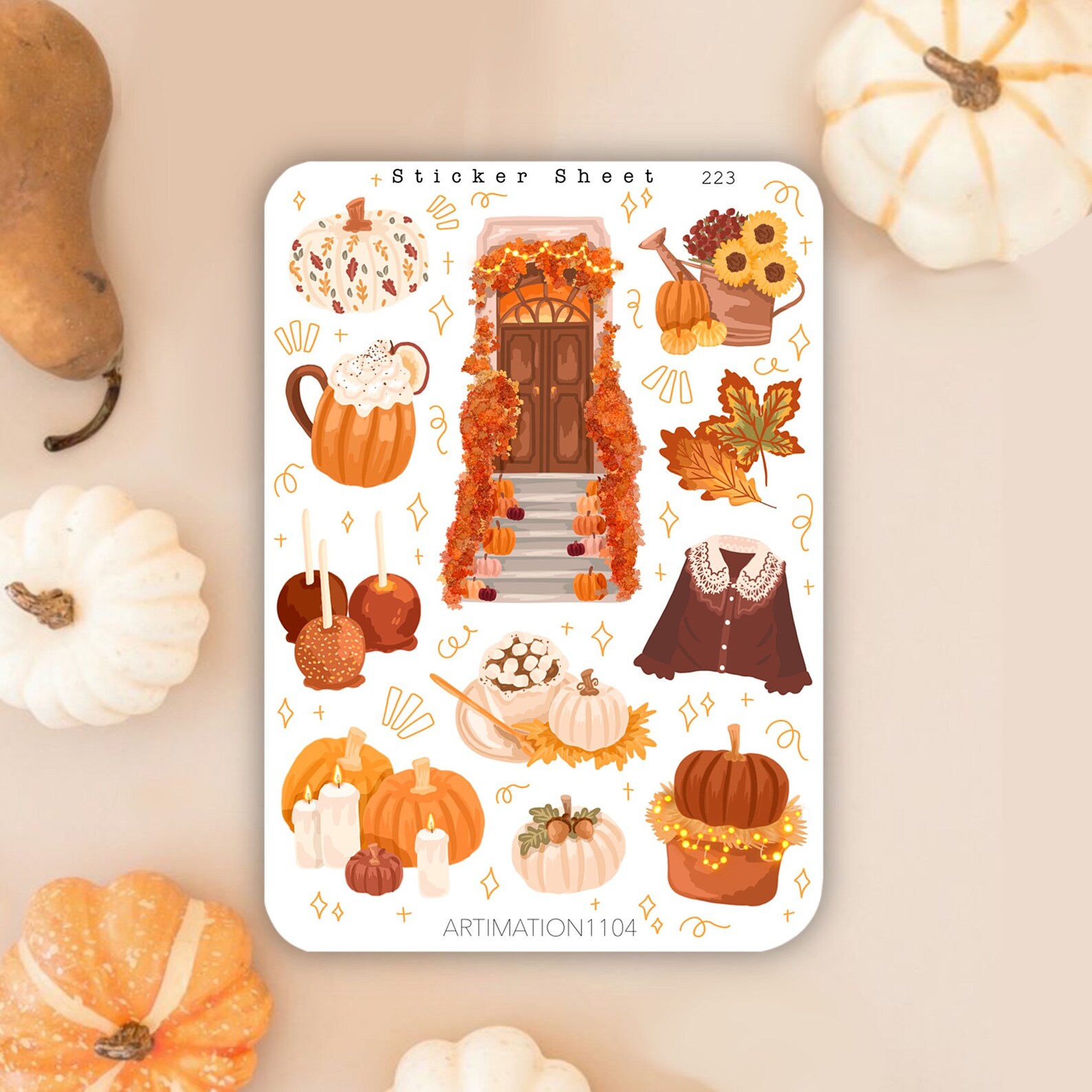 Autumn 2022 Bundle of 5 Sticker Sheets Bullet Journal - Etsy