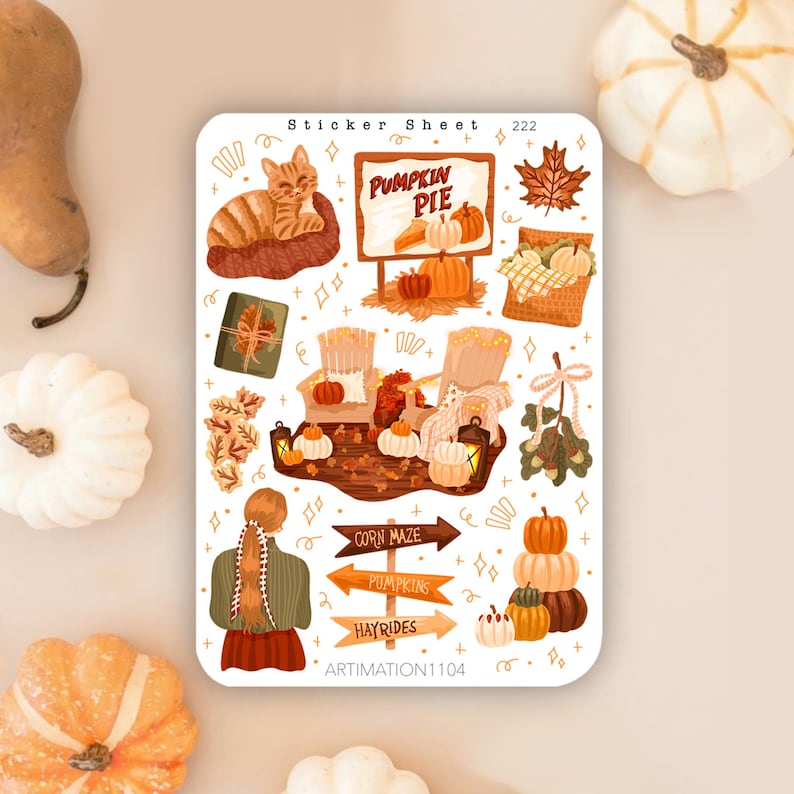 Autumn 2022 Bundle of 5 Sticker Sheets Bullet Journal - Etsy