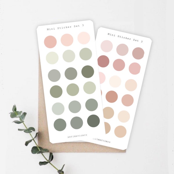 Color Palette Dot Stickers - Etsy