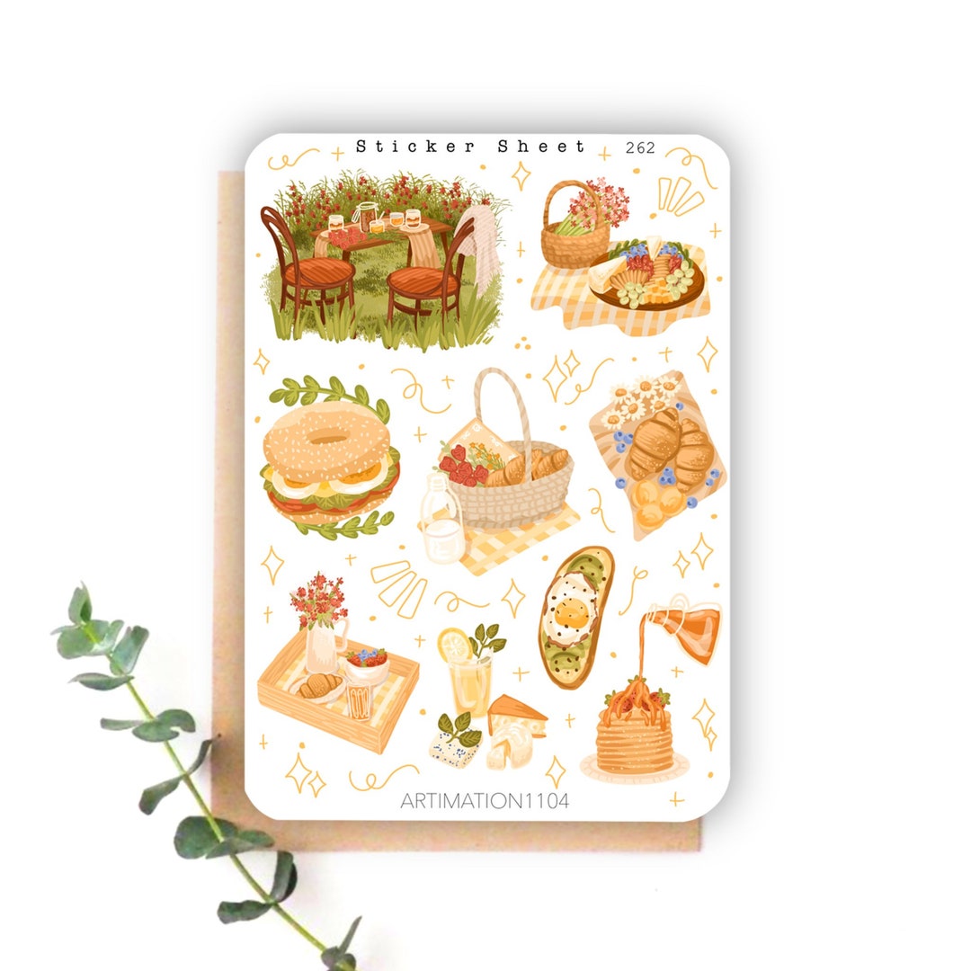 Sticker Sheet "garden Breakfast“ 262 | Bullet Journal, Scrapbook ...