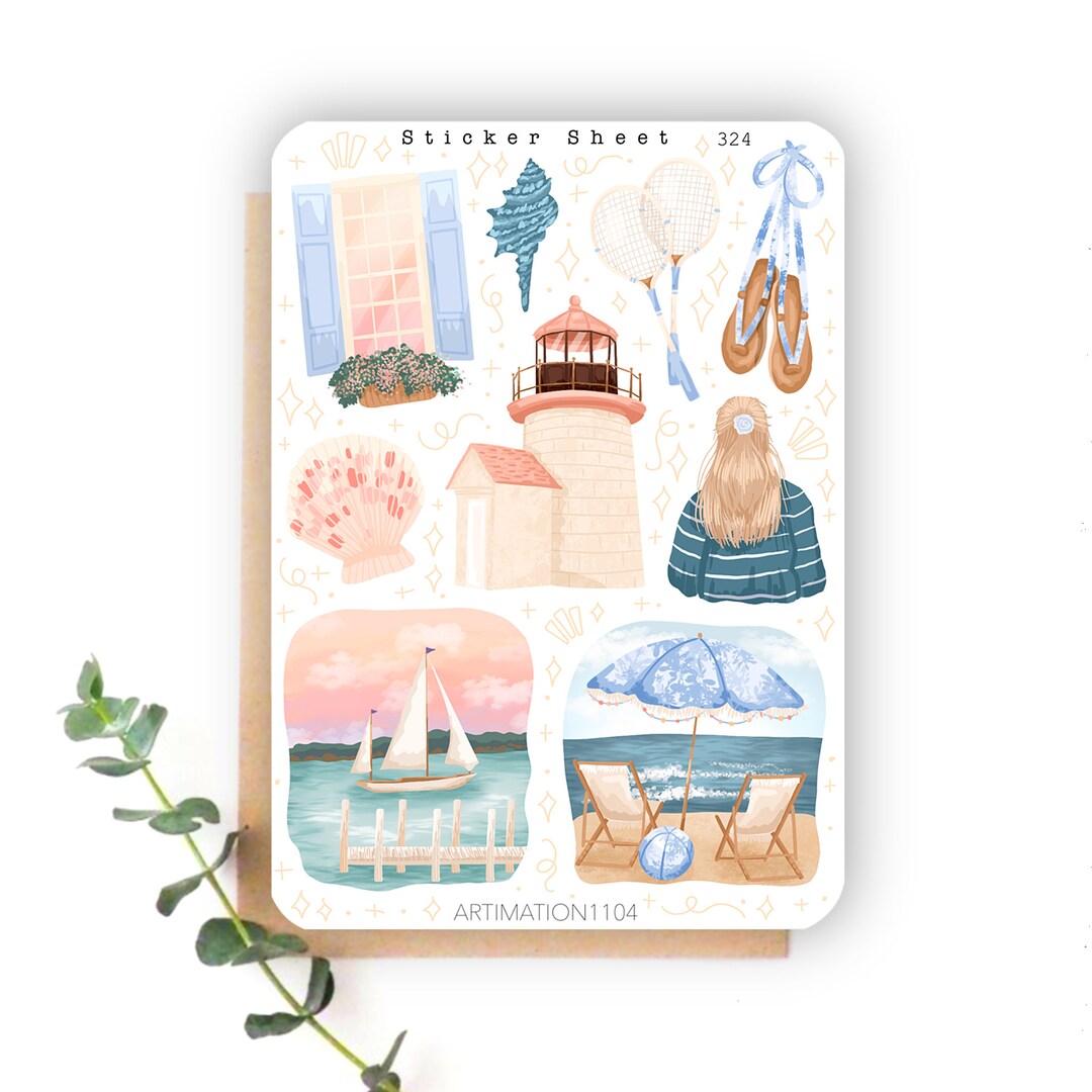 Sticker Sheet "ocean Breeze“ 324 | Bullet Journal, Scrapbook , Planner ...