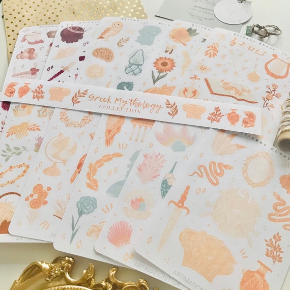 Greek Mythology Sticker Sheet Collection of 12 Sheets Bullet - Etsy