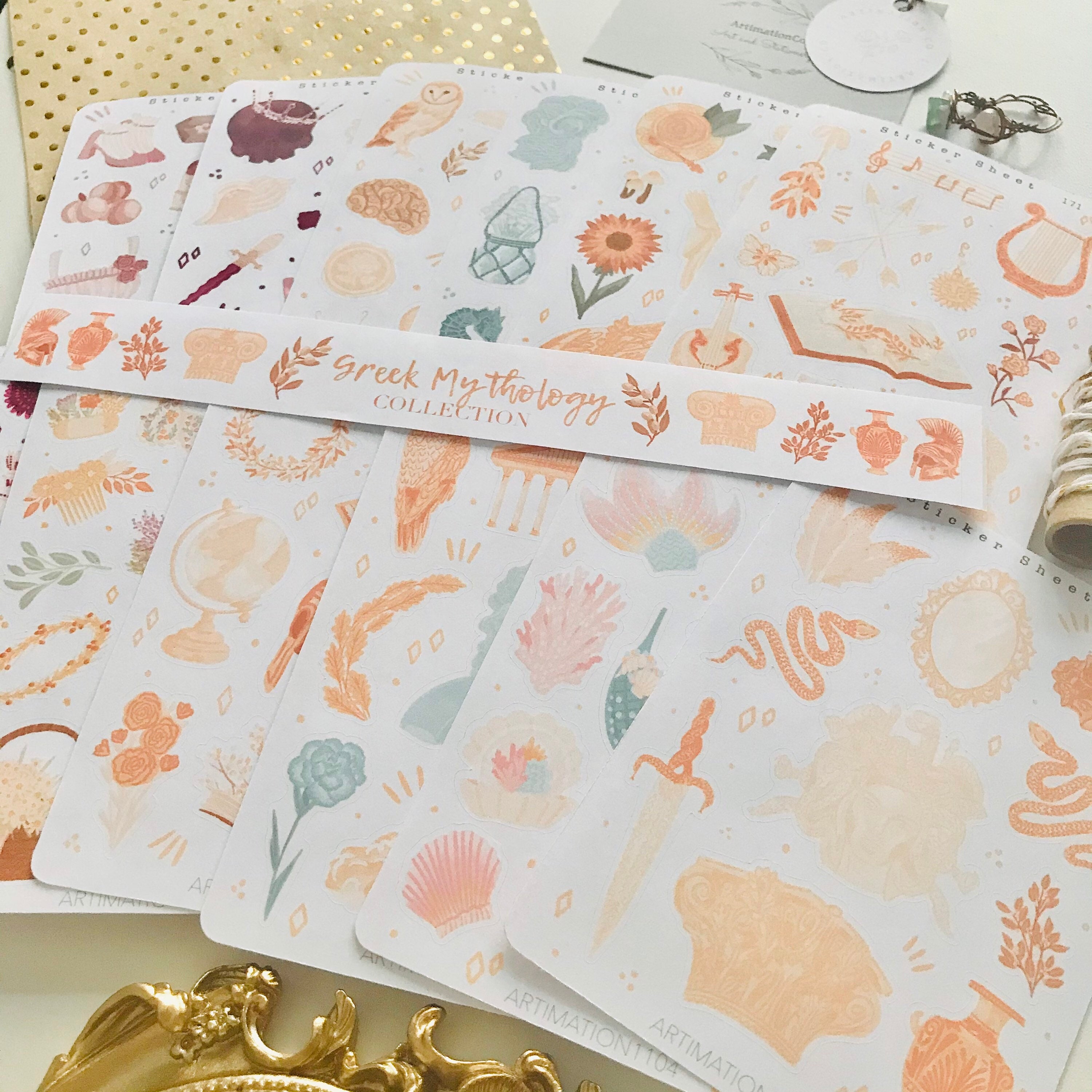 Greek Mythology Sticker Sheet Collection of 12 Sheets Bullet - Etsy