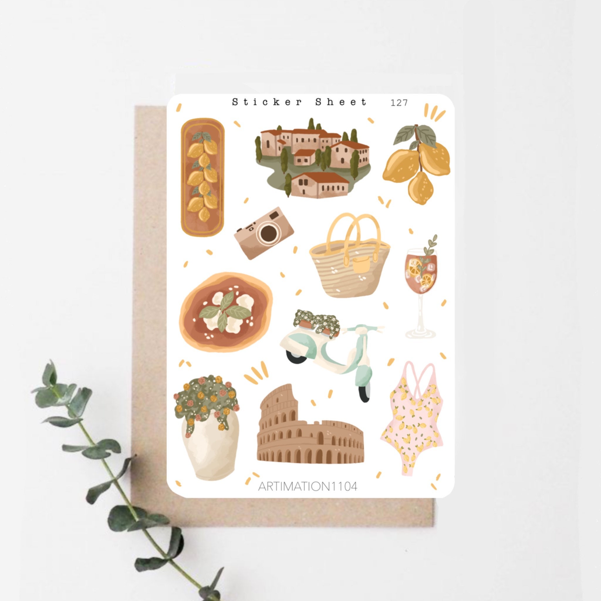Papercraft Illustrated Stickers Journal Stickers Boho Stickers Cottage ...