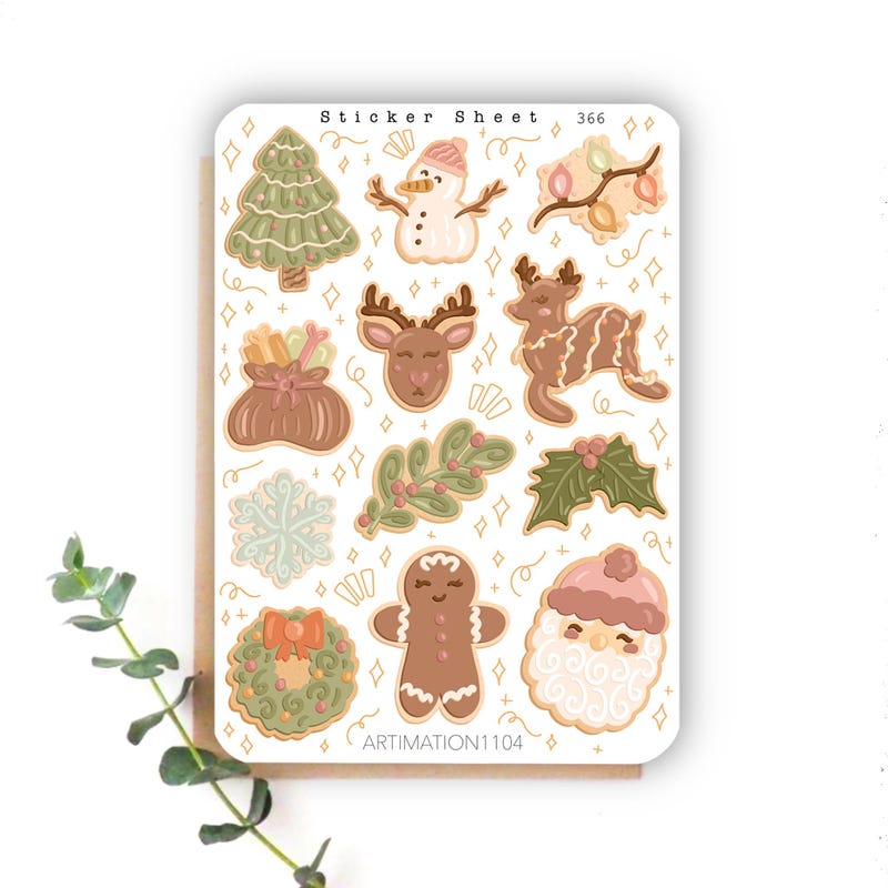 Christmas Stickers Sheet - Etsy