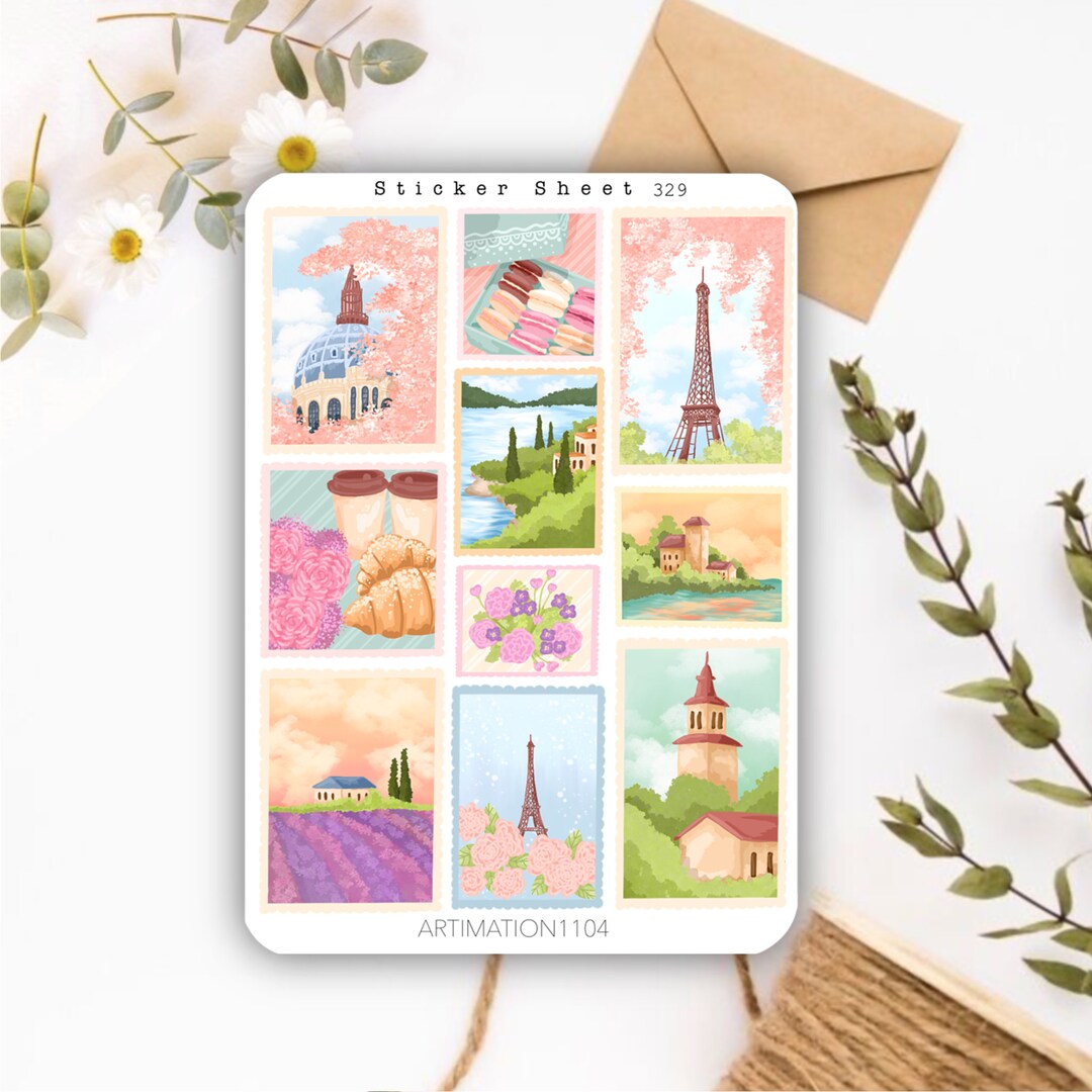 Sticker Sheet "greetings From France “ 329 | Bullet Journal, Scrapbook ...