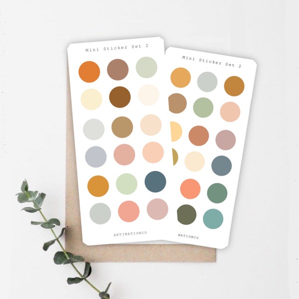 Color Palette Dot Stickers - Etsy