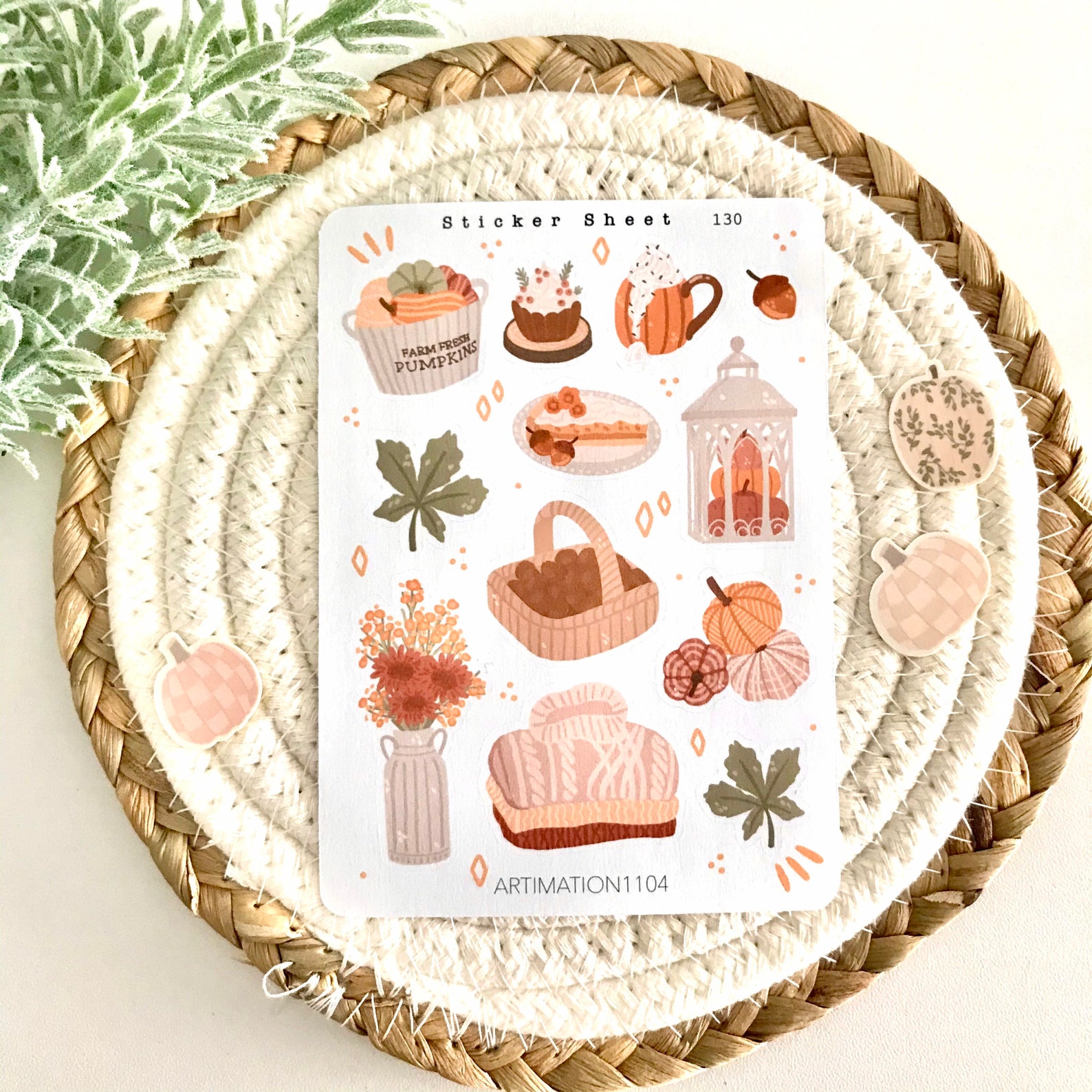 Fall Sticker Sheet BUNDLE of 8 Bullet Journal Sticker | Etsy