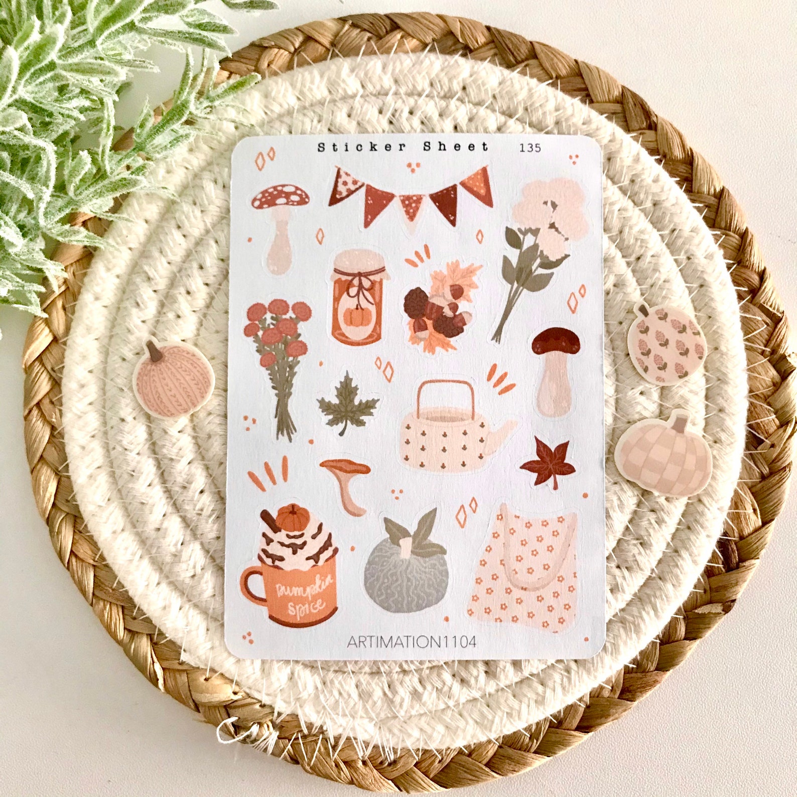 Fall Sticker Sheet BUNDLE of 8 Bullet Journal Sticker | Etsy