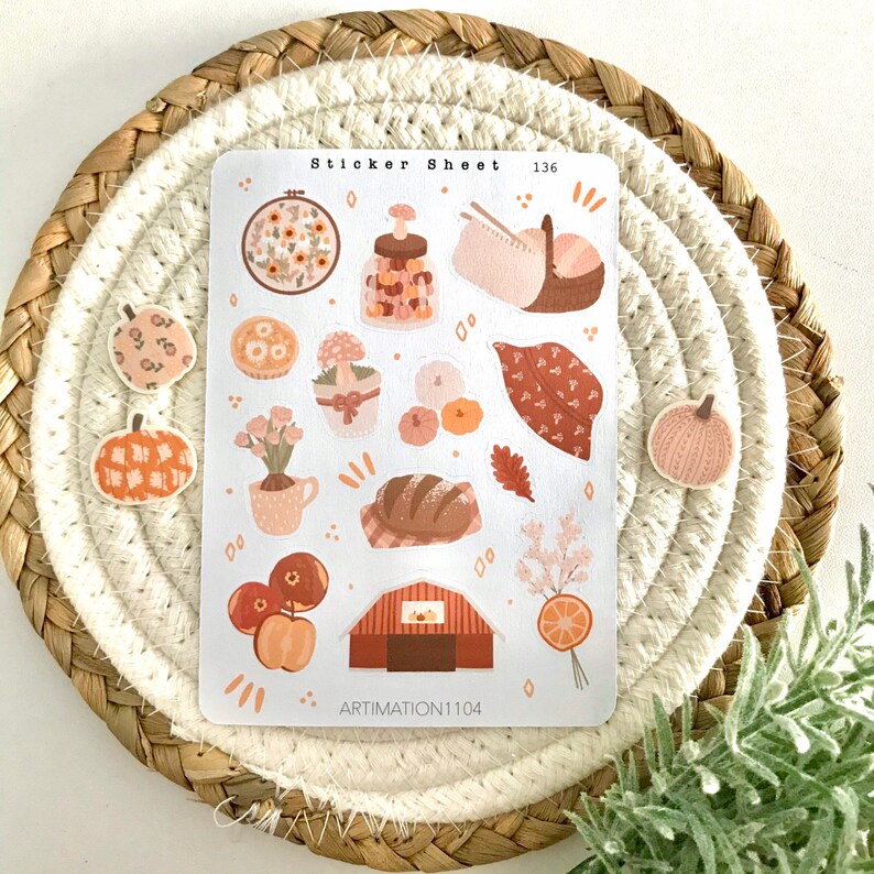 Fall Sticker Sheet BUNDLE of 8 Bullet Journal Sticker | Etsy