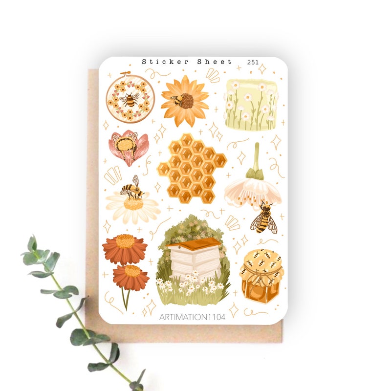 Bee Sticker Sheet - Etsy Australia