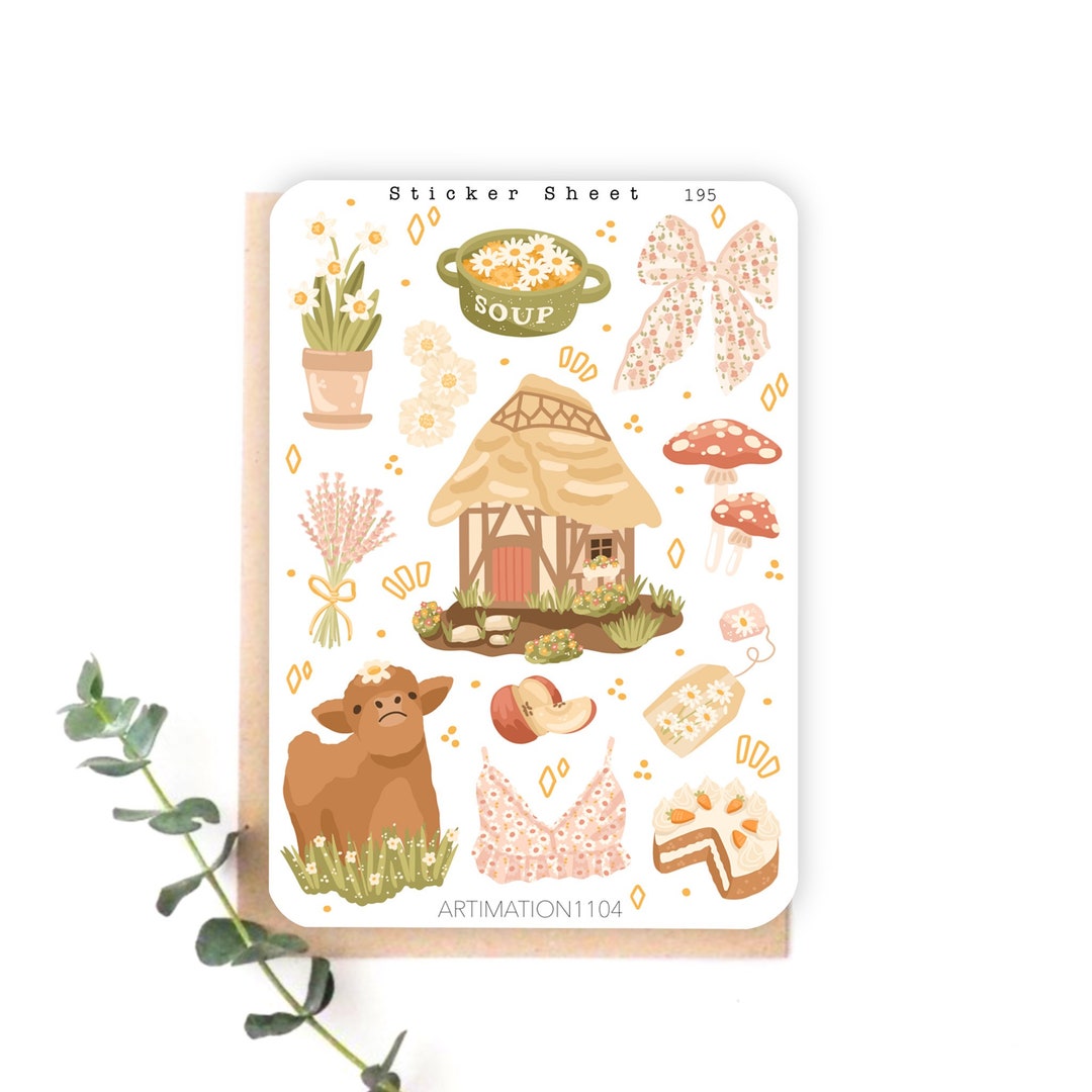 Sticker Sheet "farmland Cottage“ 195 | Bullet Journal, Scrapbook ...