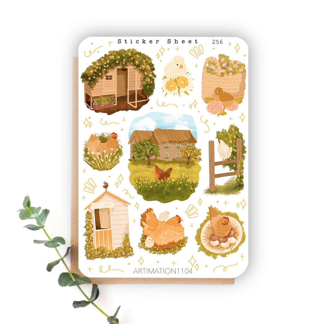 Sticker Sheet "spring Chicken“ 256 | Bullet Journal, Scrapbook ...