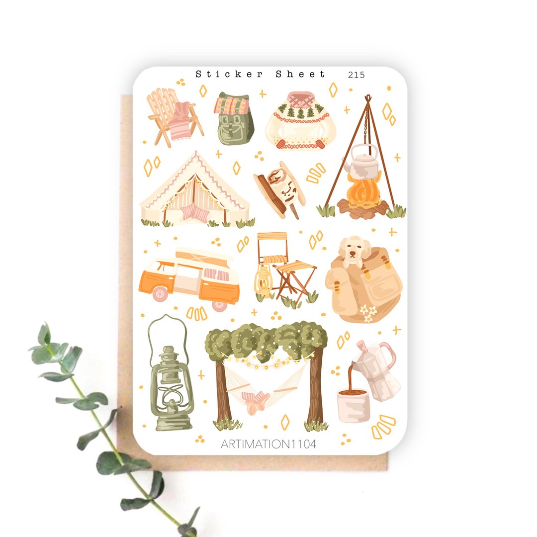 Sticker Sheet "cozy Campfire“ 215 | Bullet Journal, Scrapbook , Planner ...