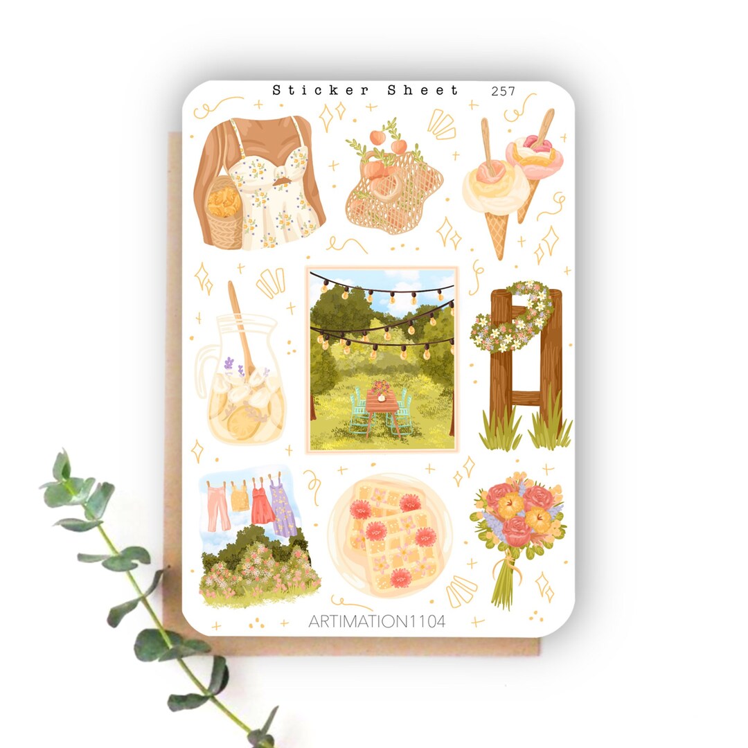 Sticker Sheet "summer Breeze“ 257 | Bullet Journal, Scrapbook , Planner ...