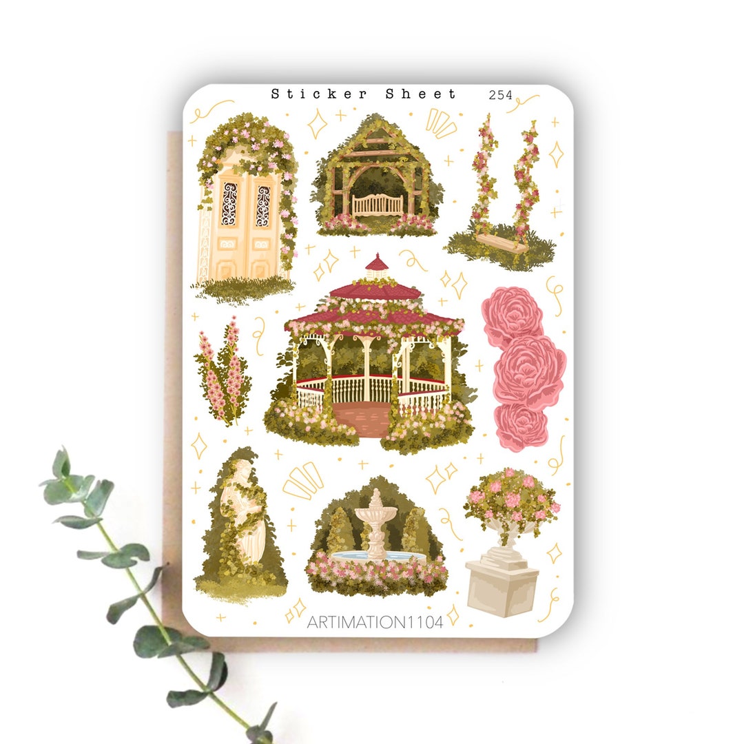 Sticker Sheet "secret Garden“ 254 | Bullet Journal, Scrapbook , Planner ...