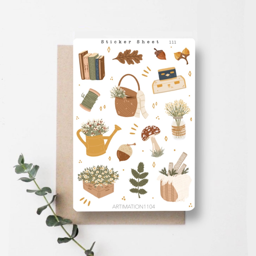 14 Pcs Sticker Sheet cozy Forest 111 Bullet Journal Sticker, Scrapbook ...