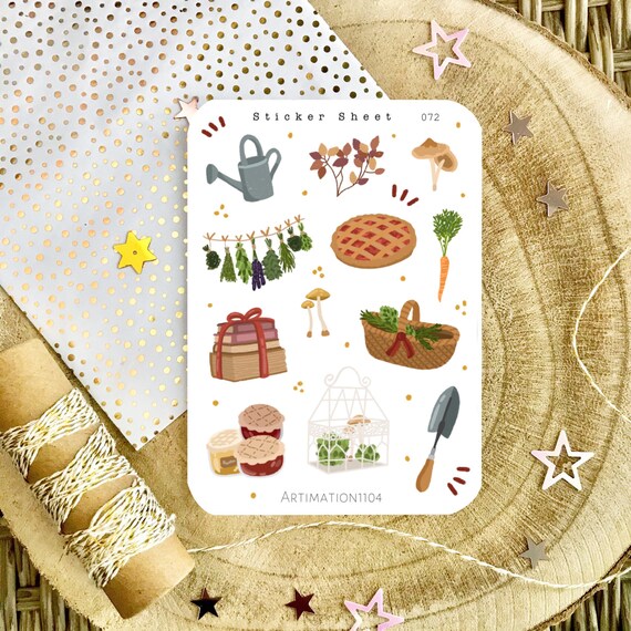 12 pcs Sticker Sheet Cottage Core Part 2 072 Bullet | Etsy