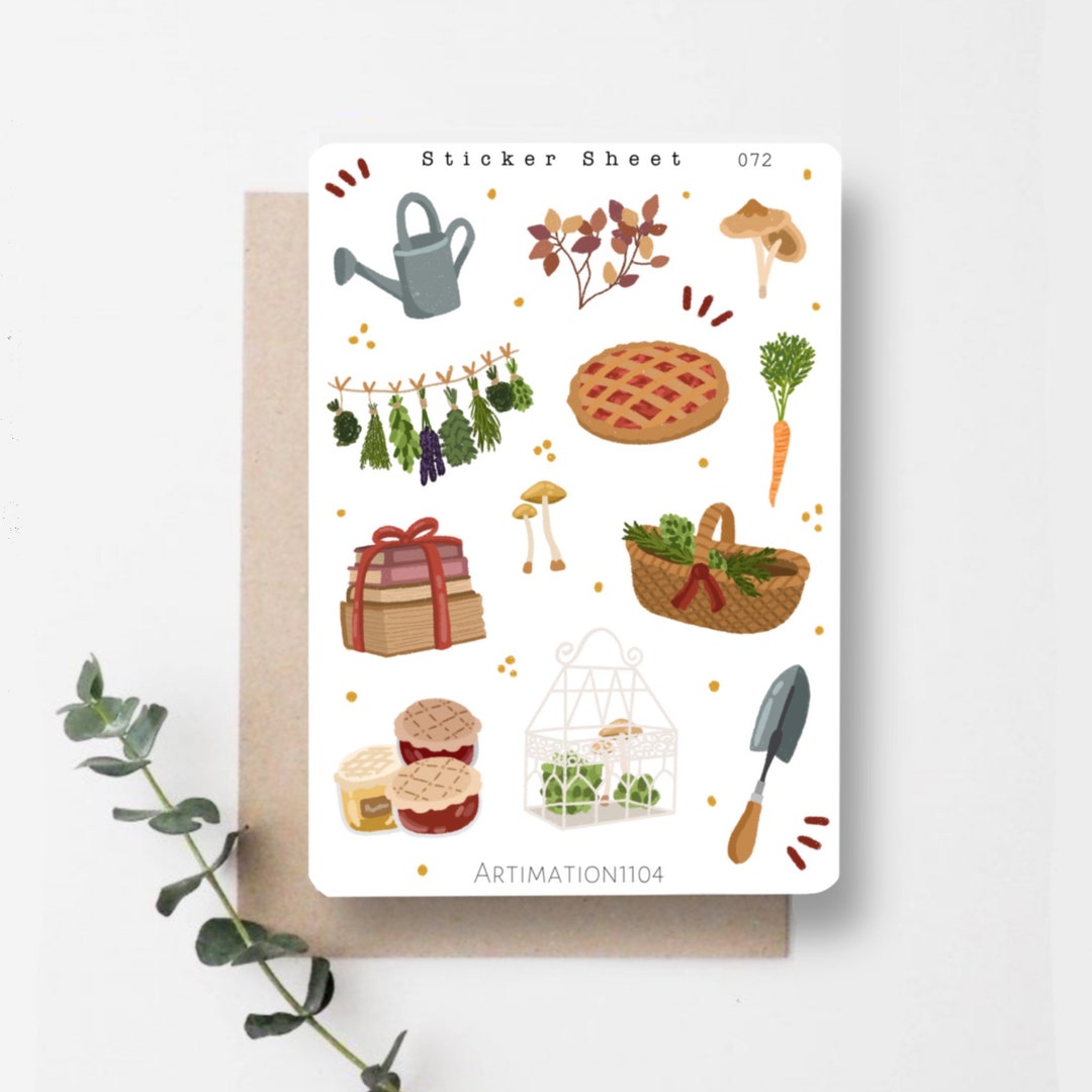 12 Pcs Sticker Sheet cottage Core Part 2 072 Bullet Journal Sticker ...